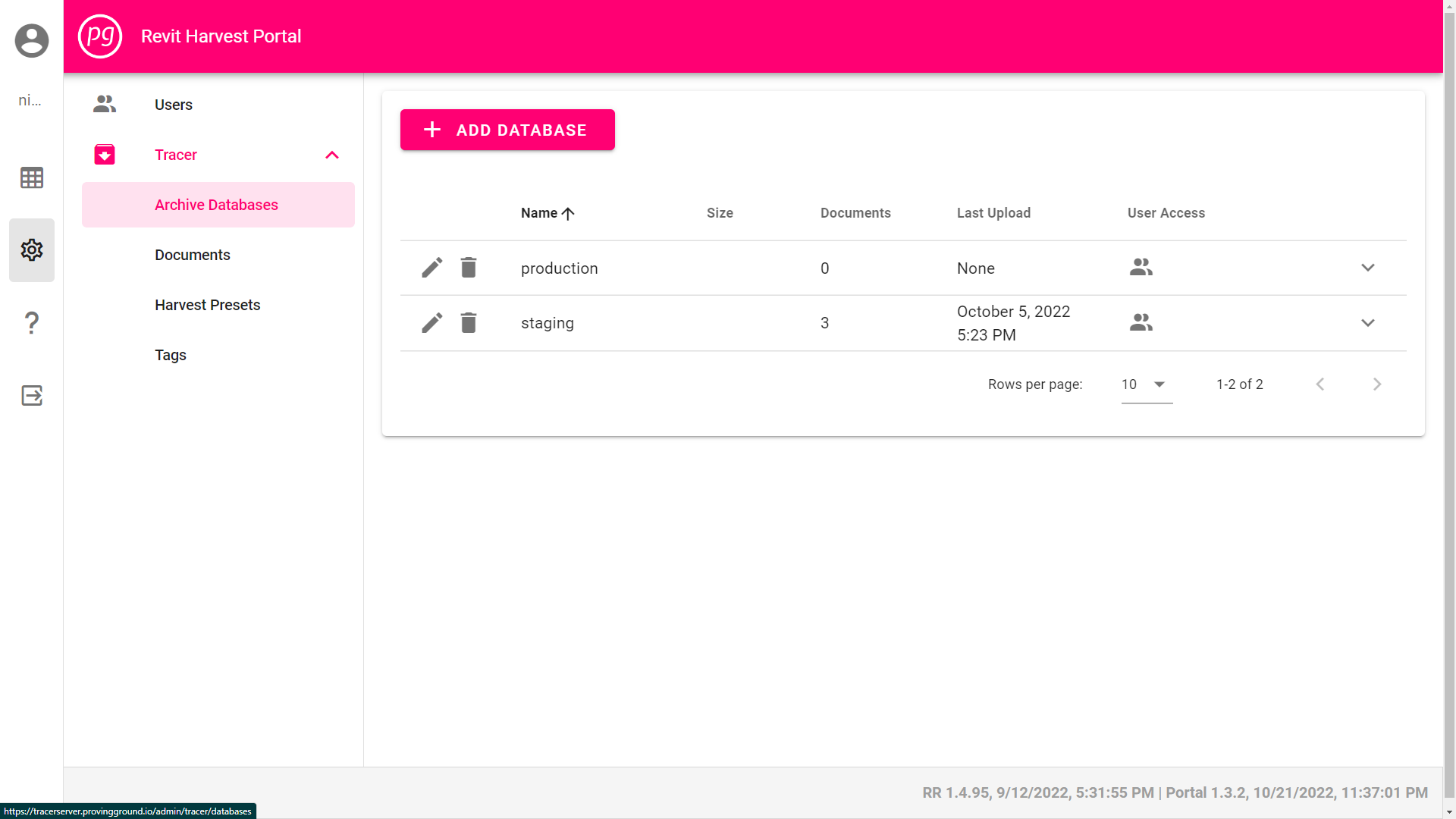 HOW TO: Manage Databases | Proving Ground Apps
