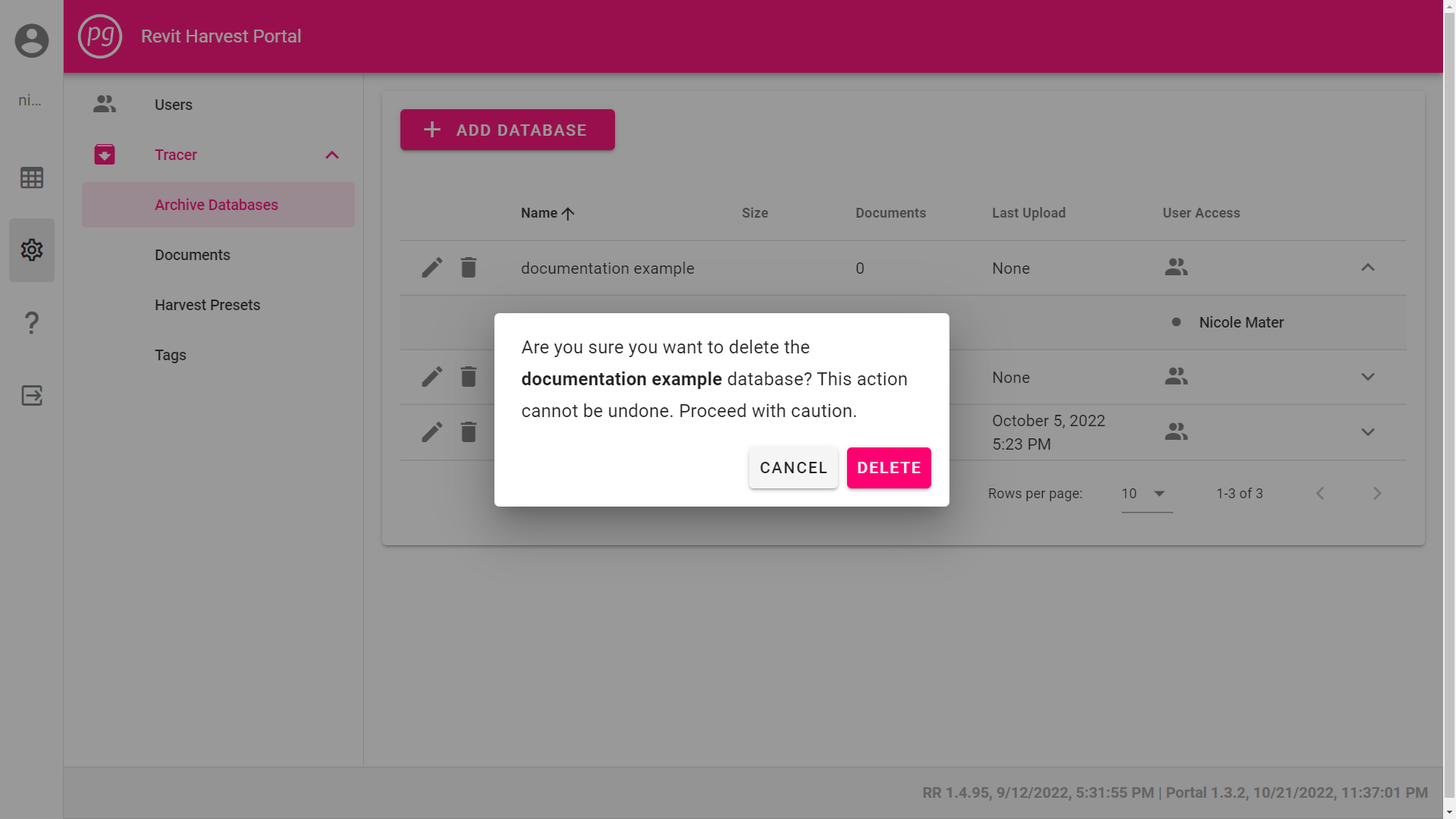 HOW TO: Manage Databases | Proving Ground Apps
